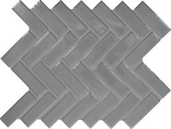 Mohawk® Vivant™ Semi-Gloss Suede Gray 9 x 12 Ceramic Herringbone Mosaic ...