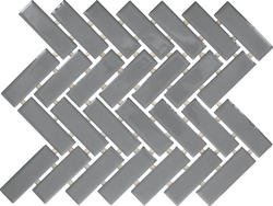 Mohawk® Vivant™ Semi-Gloss Suede Gray 9 x 12 Ceramic Herringbone Mosaic ...