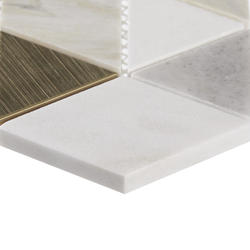 Mohawk® Deco Accents Namaste Gold Blend 13 x 14 Marble & Metal Triangle ...