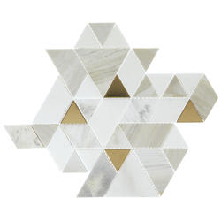 Mohawk® Deco Accents Namaste Gold Blend 13 x 14 Marble & Metal Triangle ...