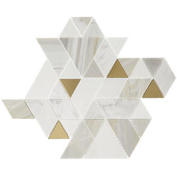 Mohawk® Deco Accents Namaste Gold Blend 13 x 14 Marble & Metal Triangle ...