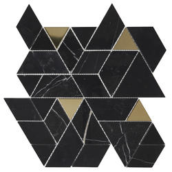 Mohawk® Deco Accents Nero Marquina Black Blend 13 x 14 Marble & Metal ...