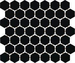Mohawk® Vivant™ Matte Black 12 x 10 Ceramic Hexagon Mosaic Tile at Menards®