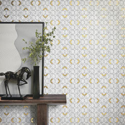 Mohawk® Deco Accents Calacatta Gold 12 x 12 Marble and Brass Shapestry ...