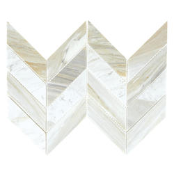 Mohawk® Deco Accents Namaste 14 x 14 Marble Chevron Mosaic Tile at Menards®