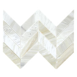 Mohawk® Deco Accents Namaste 14 x 14 Marble Chevron Mosaic Tile at Menards®