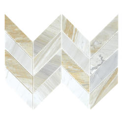 Mohawk® Deco Accents Namaste 14 x 14 Marble Chevron Mosaic Tile at Menards®