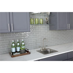 Mohawk® Glass Essentials Light Gray 15 x 12 Glass Mosaic Tile at Menards®