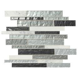 Mohawk® Glass Escape Silver 15 x 11 Glass and Stone Mosaic Tile at Menards®