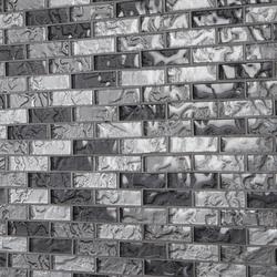 Mohawk® Grand Terrace Silver Medley Brick Joint 12 x 12 Glass Mosaic ...