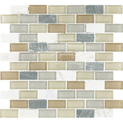 Mohawk® Krystal Slate Storm 12 x 11 Glass and Stone Mosaic Tile at Menards®