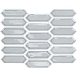 Mohawk® Maple Brook Gray Screen 12 x 9 Recycled Glass Picket Mosaic ...