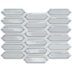Mohawk® Maple Brook Gray Screen 12 x 9 Recycled Glass Picket Mosaic ...