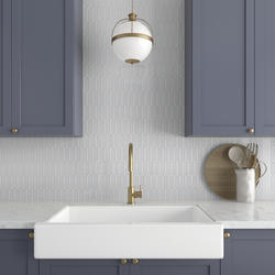 Mohawk® Maple Brook Gray Screen 12 x 9 Recycled Glass Picket Mosaic ...