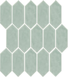 Mohawk® Artisan Grove Handcrafted Seafoam 12 x 11 Ceramic Picket Mosaic ...