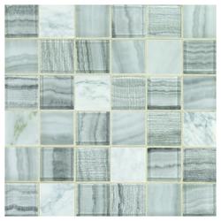 Mohawk® Brightmore Coastal Mist 12 x 12 Glass and Stone Mosaic Tile at ...