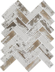 Mohawk® Clean Protect™ Relaxed Rustic Whitewash 9 x 12 Ceramic Herringbone Mosaic Tile at Menards®