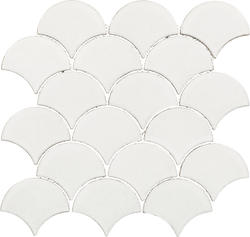 Mohawk® Endless Waves Pearl White 12 x 13 Ceramic Fan Mosaic Tile at ...