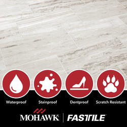Mohawk® Fast Tile™ Premier Marble Brook 12 x 24 Locking Porcelain Floor ...