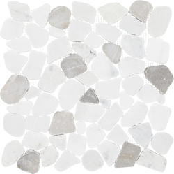 Mohawk® Grand Pebbles Ice White 12 x 12 Pebble Stone Mosaic Tile at Menards®