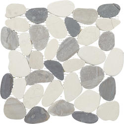 Mohawk® Grand Pebbles Ivory Lace 12 x 12 Pebble Stone Mosaic Tile at Menards®