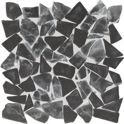 Mohawk® Grand Pebbles Black Carbon 12 x 12 Pebble Stone Mosaic Tile at Menards®