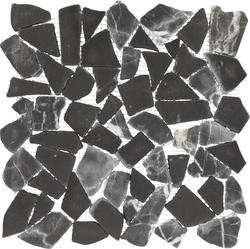 Mohawk® Grand Pebbles Black Carbon 12 x 12 Pebble Stone Mosaic Tile at ...