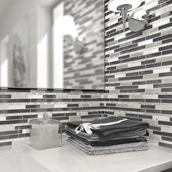 Mohawk® Grand Terrace Silver Moon 11 x 14 Random Strip Blend Mosaic ...