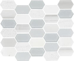 Mohawk® Marian Manor Stone Harbor 11 x 13 Glass and Marble Hexagon ...