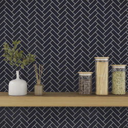 Mohawk® Vivant™ Semi-Gloss Accent Navy 9 x 12 Ceramic Herringbone ...
