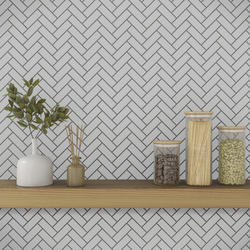 Mohawk® Vivant™ Matte Desert Gray 9 x 12 Ceramic Herringbone Mosaic ...