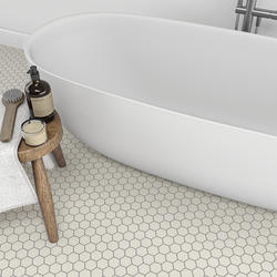 Mohawk® Vivant™ Semi-Gloss Biscuit 12 x 10 Ceramic Hexagon Mosaic Tile at Menards®