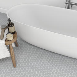 Mohawk® Vivant™ Matte Desert Gray 12 x 10 Ceramic Hexagon Mosaic Tile ...