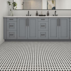 Mohawk® Noble Weaves Glacier White with Black Dot 12 x 12 Ceramic ...