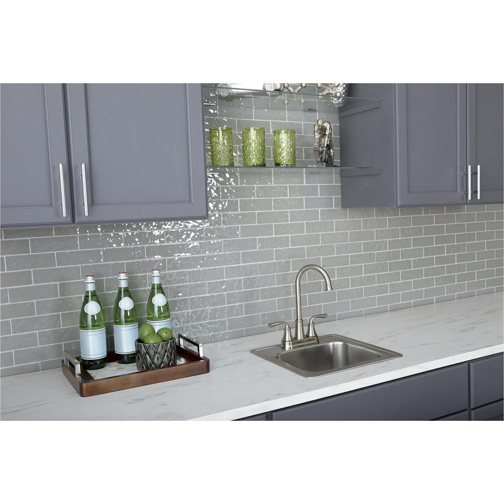 Light Gray Glass Subway Tile