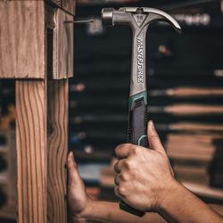 Masterforce® 16 oz Solid Steel Curved Claw Hammer with Nail Start at ...