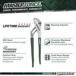 Masterforce® 12" Curved Jaw Groove Joint Pliers at Menards®
