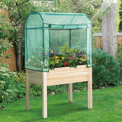 24" x 36" Elevated Wood Garden Bed with Greenhouse Attachment at Menards®