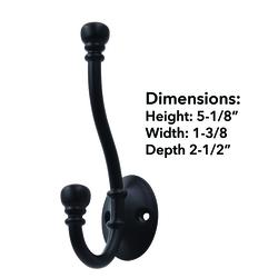 Mastercraft® Matte Black Double Coat Hook at Menards®
