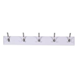 Mastercraft® 28" White/Satin Nickel Wall-Mount 5-Hook Rail at Menards®