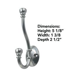 Mastercraft® Satin Nickel Double Coat Hook at Menards®