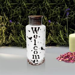 Enchanted Garden™ 19.5" White Solar Welcome Lantern at Menards®