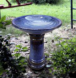 Enchanted Garden™ 17" Ceramic Bird Bath - Assorted Colors at Menards®