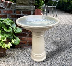 Enchanted Garden™ 17" Ceramic Bird Bath - Assorted Colors at Menards®