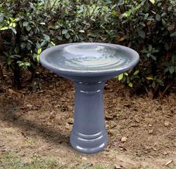 Enchanted Garden™ 17" Ceramic Bird Bath - Assorted Colors at Menards®