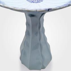 Enchanted Garden™ 19-3/4" Blue Aster Ceramic Bird Bath at Menards®