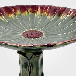 Enchanted Garden™ 19-3/4" Raspberry Aster Ceramic Bird Bath at Menards®