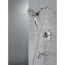 Delta® Caffery™ In2ition® Two-in-One One-Handle 4-Spray Chrome Bathtub ...