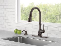Delta® Dolman One-Handle Pull-Down Venetian Bronze Kitchen Faucet with ...