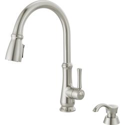 Delta® Dolman One-Handle Pull-Down SpotShield® Stainless Kitchen Faucet ...